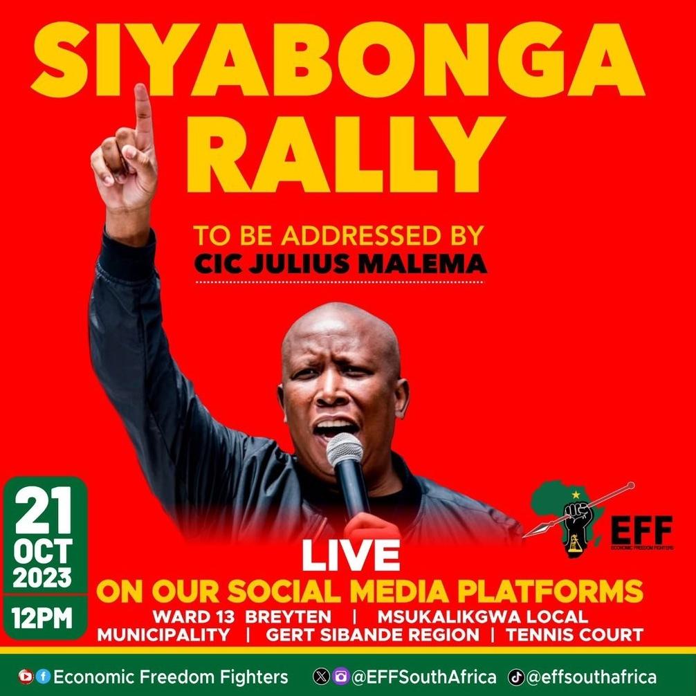 Julius Malema Addresses Siyabonga Rally, Ward 13, Breyeten, Mpumalanga ...