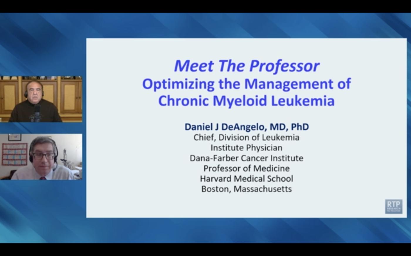 Chronic Myeloid Leukemia | Meet The Professor: Optimizing the ...