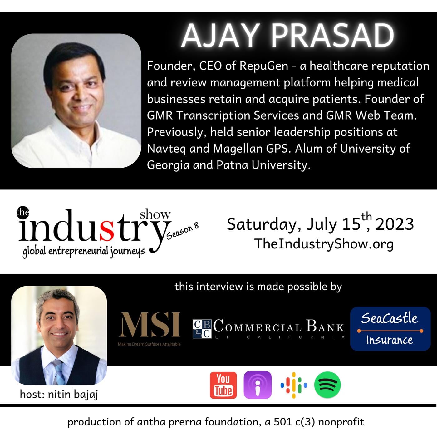 The INDUStry Show w Ajay Prasad - The INDUStry Show (podcast) | Listen ...